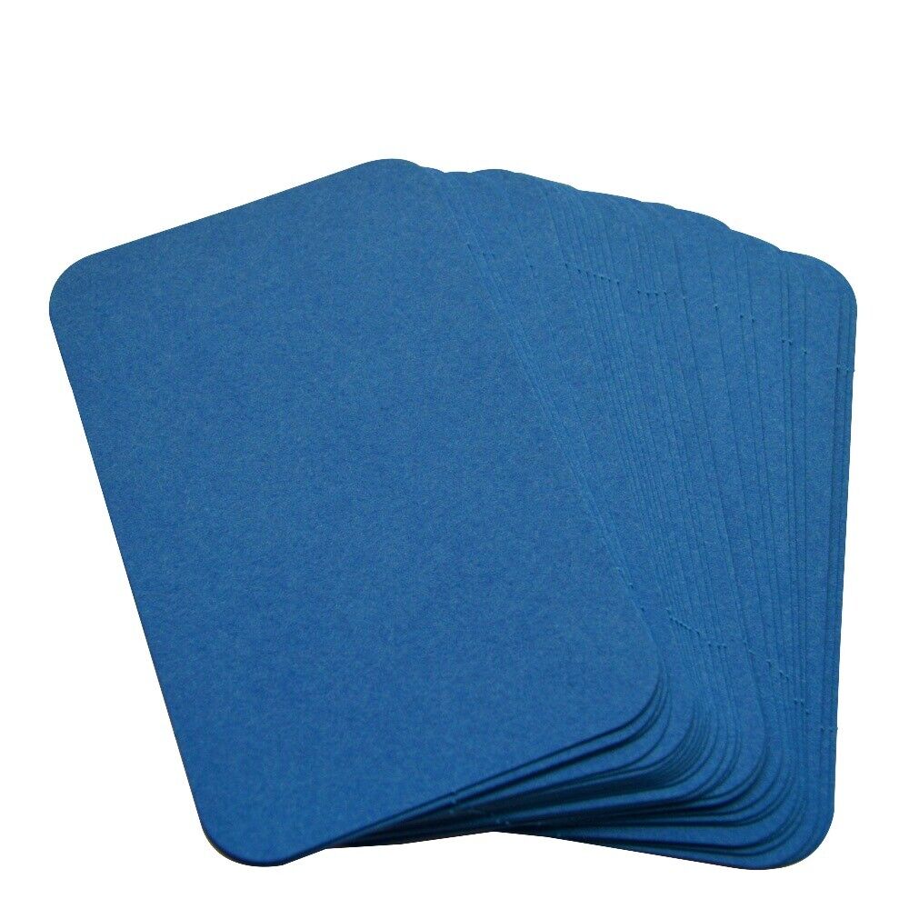 100 Ocean Blue Rounded Blank Business Cards 250gsm, Stamp, Print, ATC ...