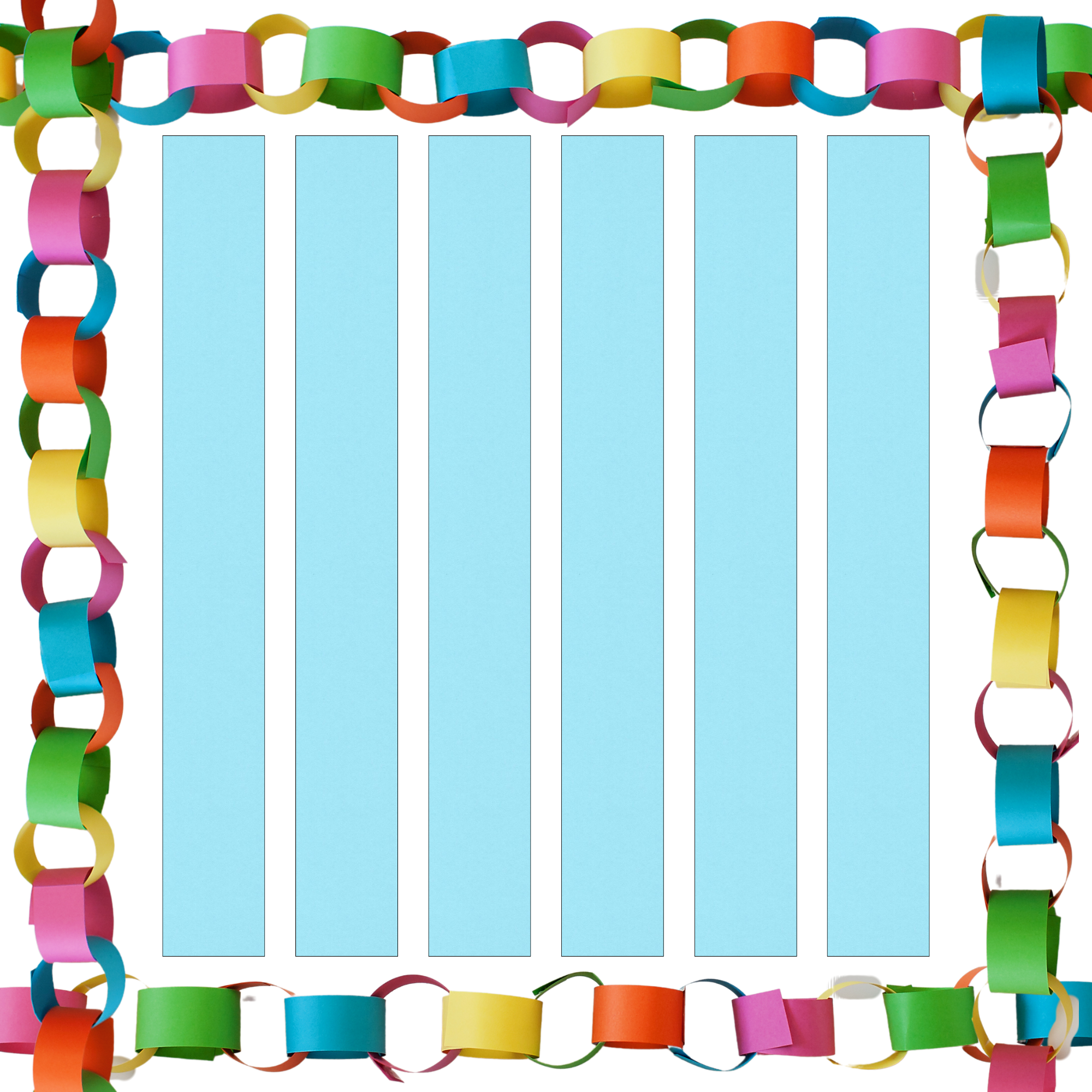 Light Blue Paper Chain Card Strips. 5 Meter / 16 Feet Long. Wedding Pa ...